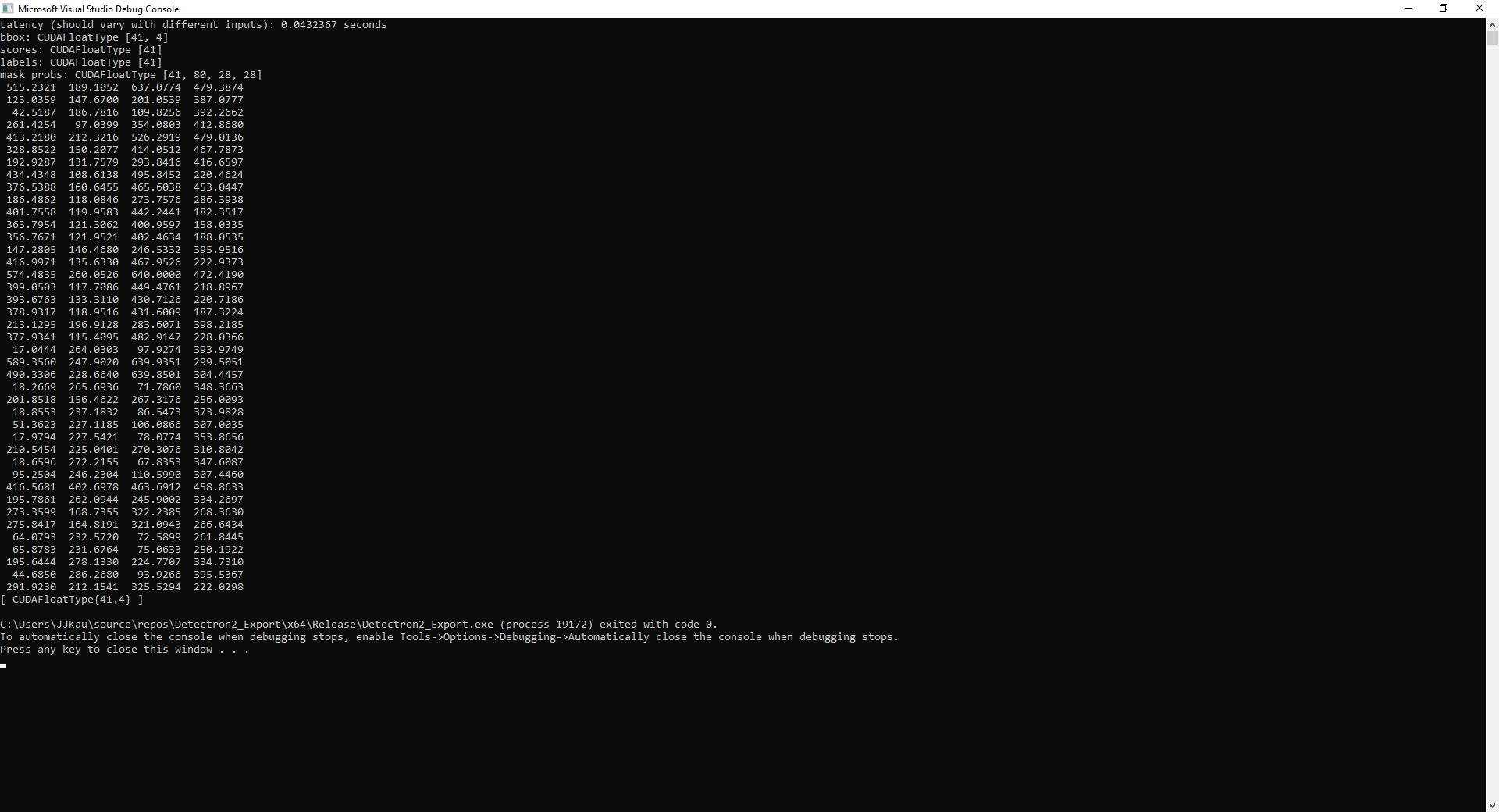 Error No Output When Exporting Model To C Using Cpu Device · Issue 2608 · Facebookresearch