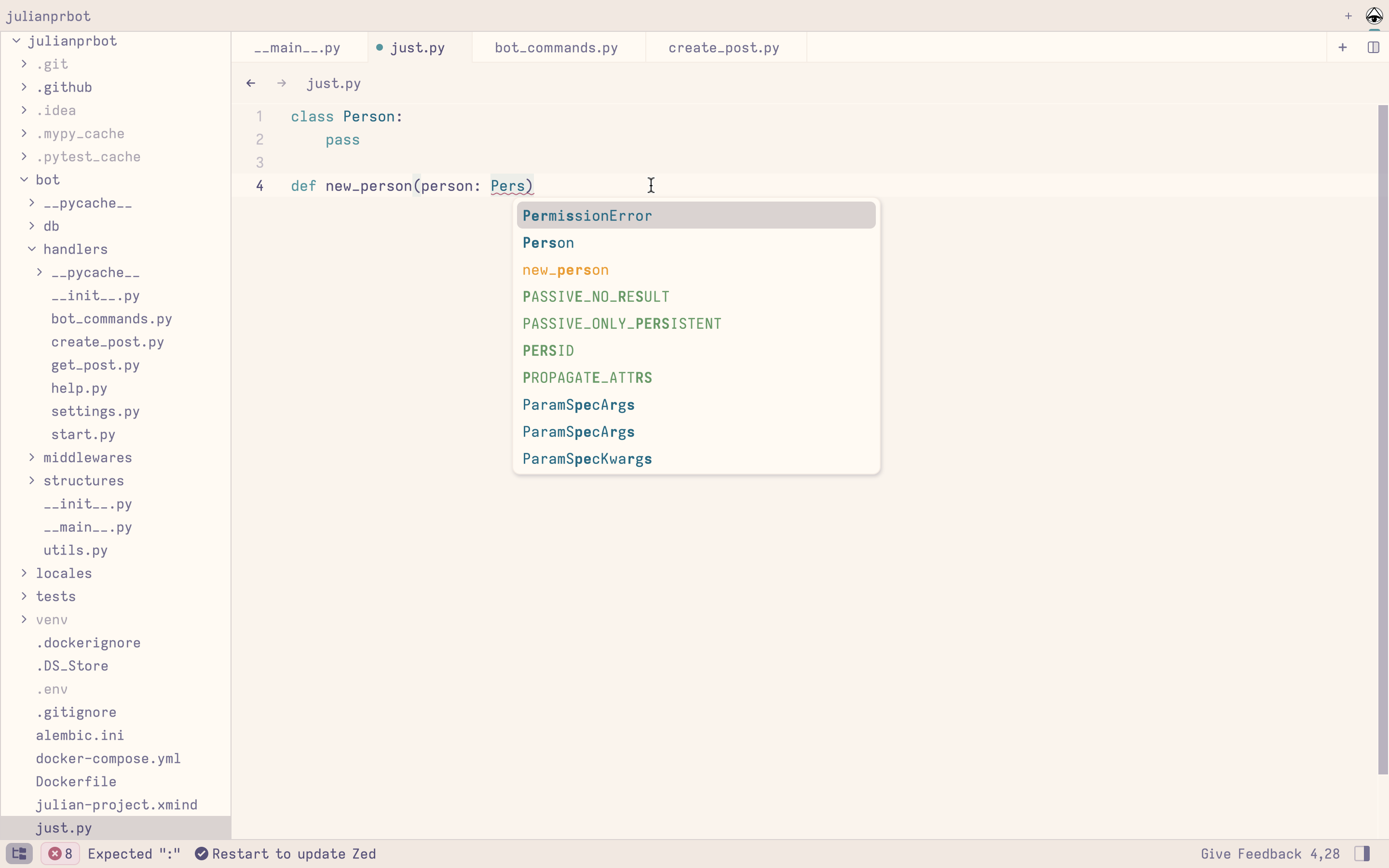 Completions are not sorted correctly in Python · Issue #5810 · zed-industries/zed · GitHub