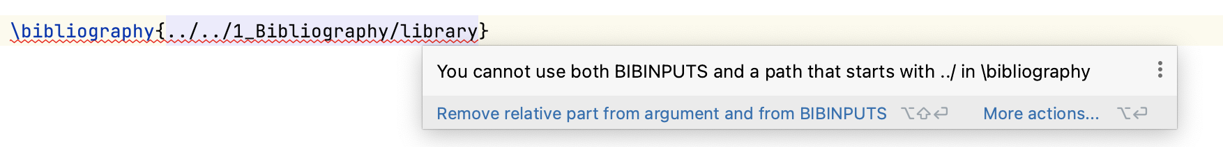 Unresolved references and misleading error message stating that BIBINPUTS does not accept ...