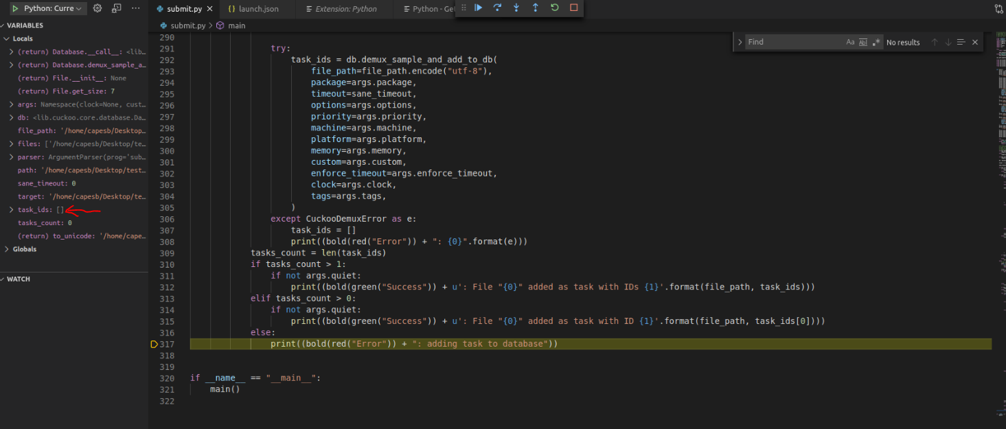 "Error adding task to CAPE's database"is displayed when Submit file. · Issue #290 · kevoreilly ...