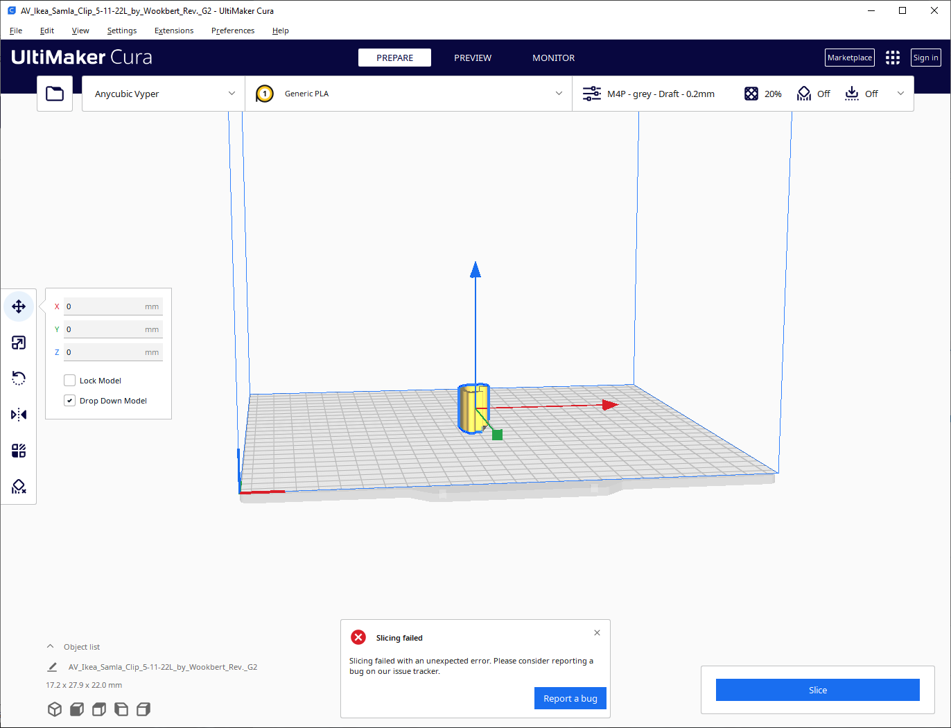 Slicing Fails · Issue 14809 · Ultimaker Cura · Github