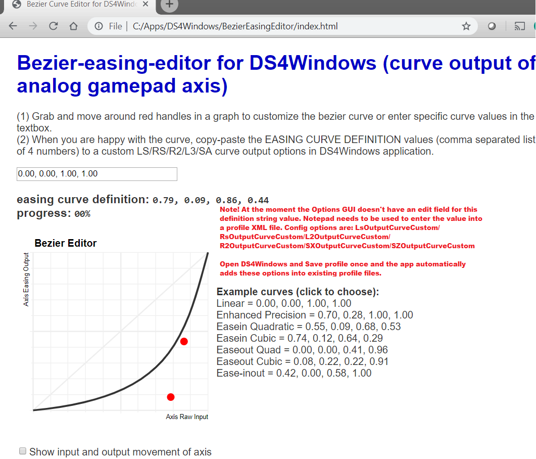 Customizable output curve functionality with a graphical web app to ...