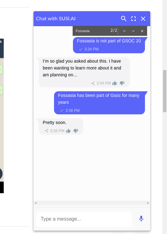 enhancement(): Highlight the words searched in the chatbot · Issue #3510 · fossasia/susi.ai · GitHub