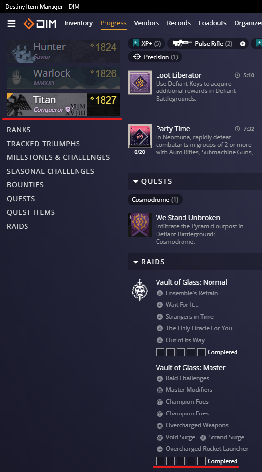 Master raid completion is missing · Issue #9301 · DestinyItemManager/DIM · GitHub