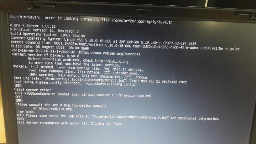Xf86openconsole Cannot Open Virtual Console 2 Permission Denied · Issue 248 · Fairyglade Ly