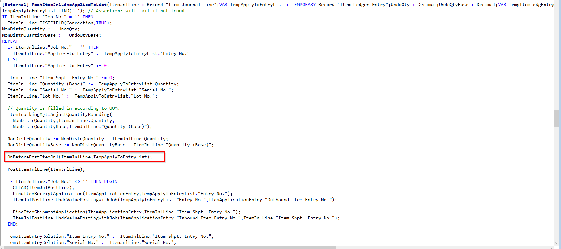 OnBeforePostItemJnl Event in Codeunit 5817 · Issue #2312 · microsoft/AL · GitHub