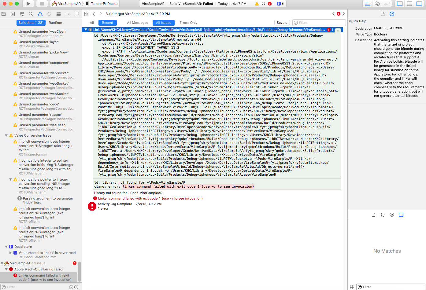 ViroSampleApp Xcode Building issue · Issue #159 · viromedia/viro · GitHub