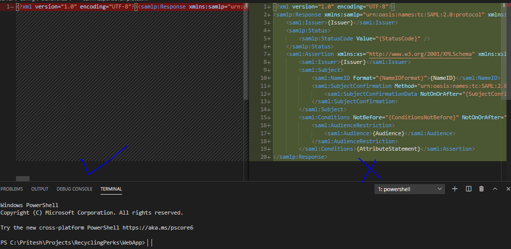 loginResponseTemplate not working if template is formatted. It only works when in single line ...