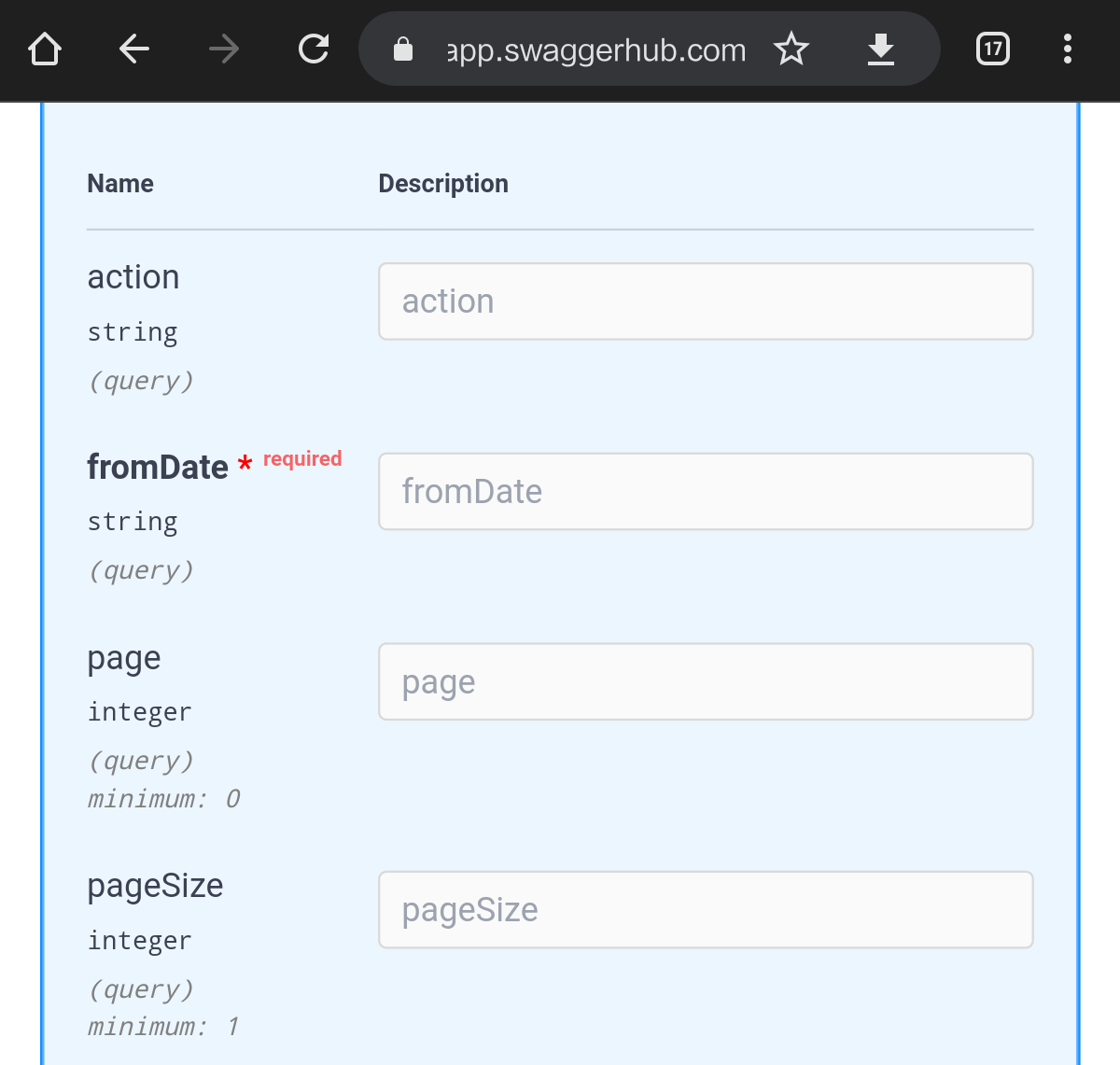 Add minimum and maximum on parameters query Swagger UI · Issue #1609 ...