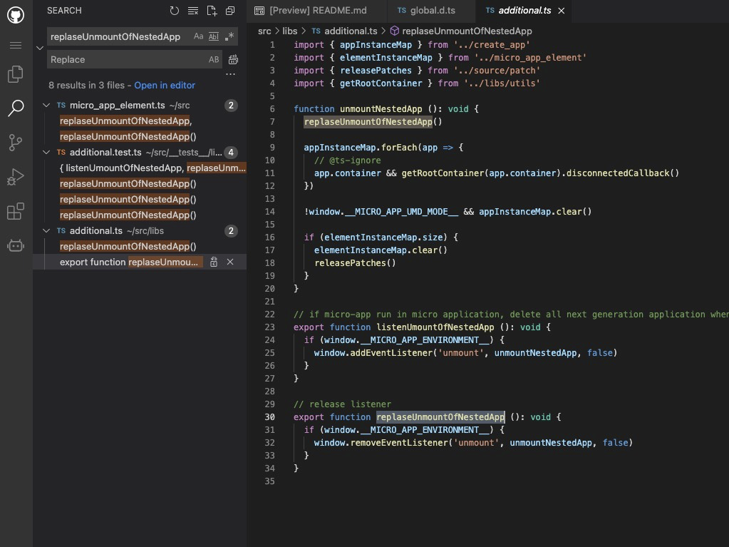 单词拼写错误 destory -> destroy，replaseUnmountOfNestedApp · Issue #182 · jd-opensource/micro-app · GitHub