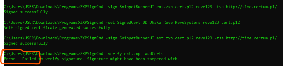 Error Failed To Verify Signature Signature Might Have Been Tampered With Issue 32 Adobe 