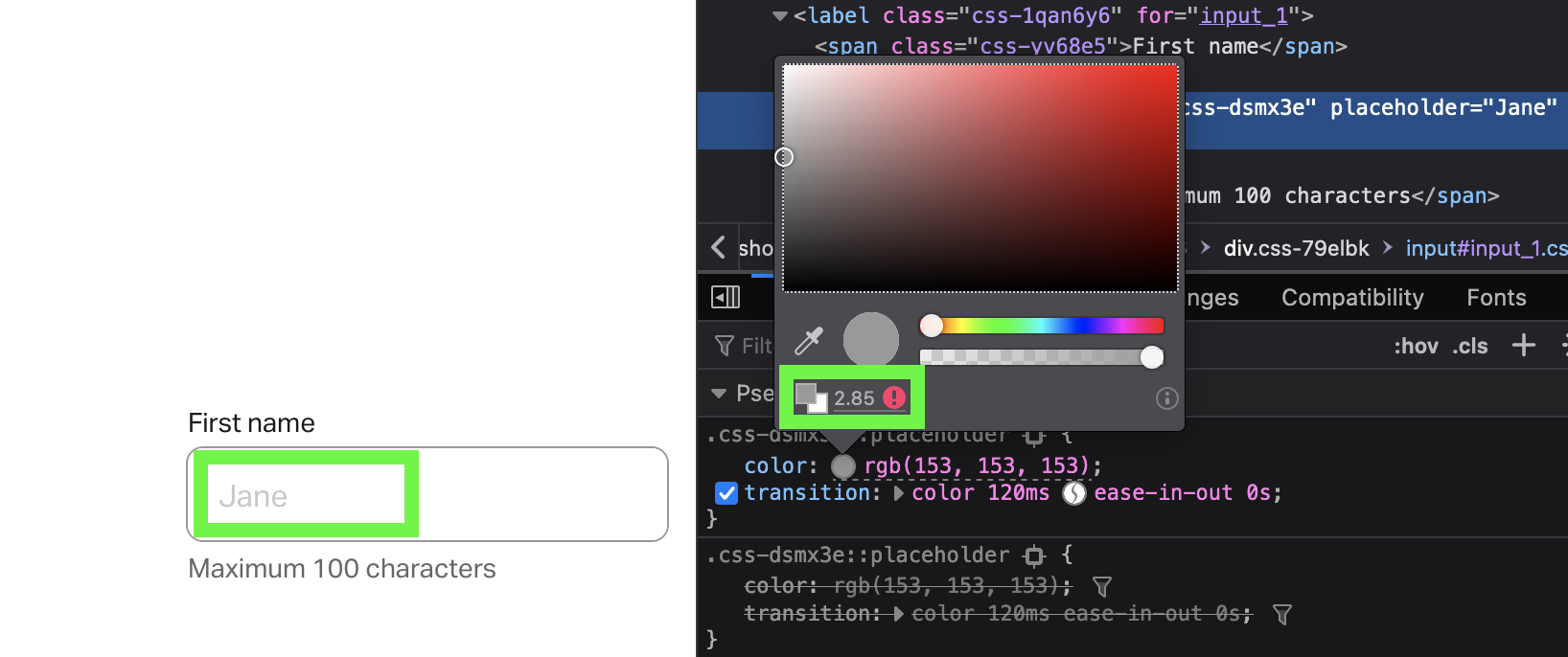 Input component placeholders don't meet contrast requirements · Issue #1816 · sumup-oss/circuit ...