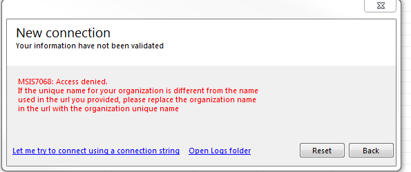 Can't create a connection - Error MSIS7058: Access Denied. · Issue #712 · MscrmTools/XrmToolBox ...
