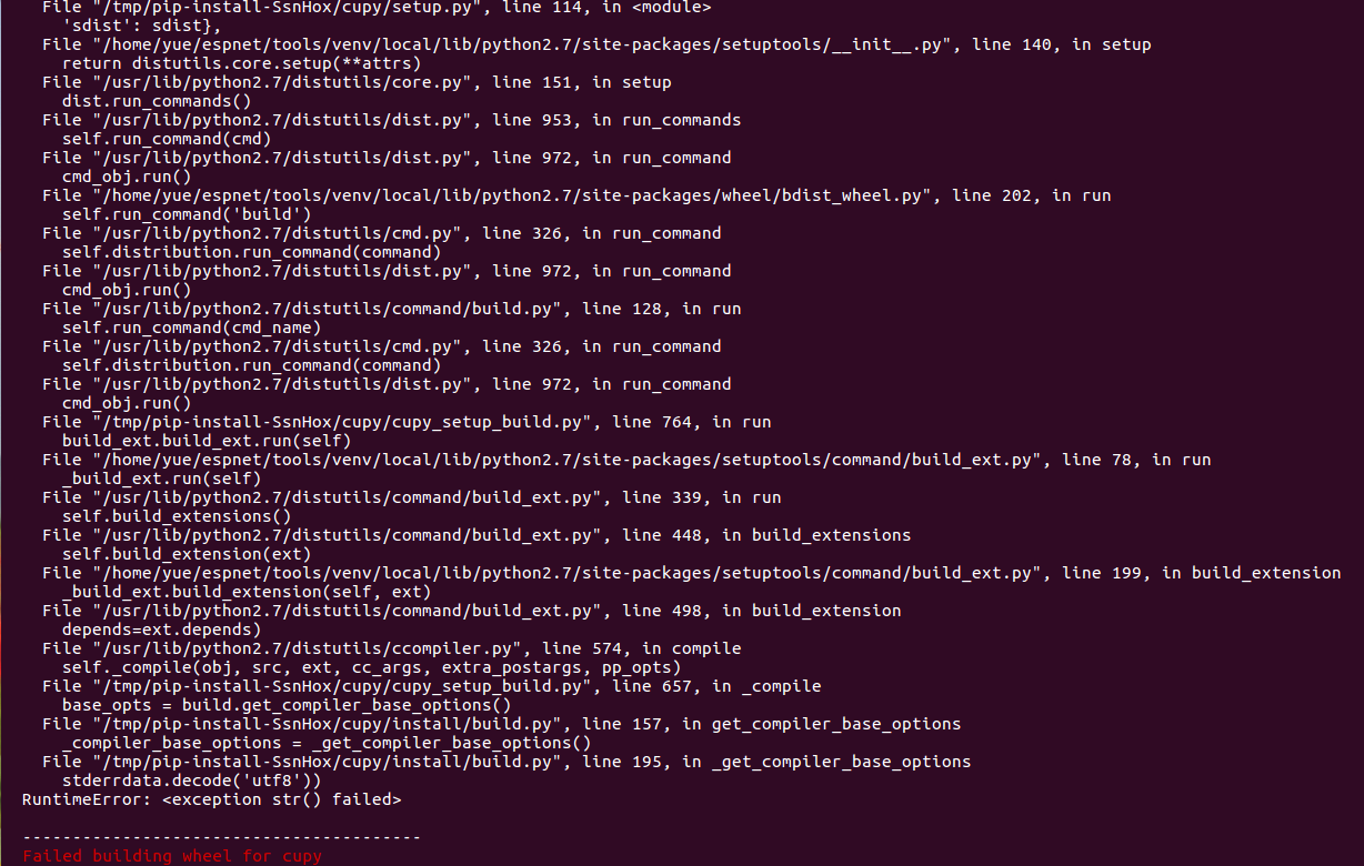 Failed building wheel for cupy;conda.mk:24: recipe for target 'virtualenv' failed · Issue #410 ...