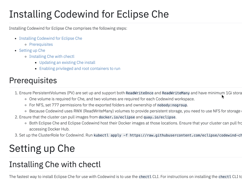 Make the headings & subheadings more distinct · Issue #512 · eclipse-archived/codewind · GitHub