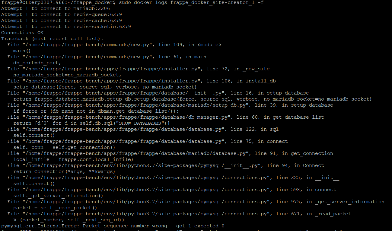 Error 500 - Internal Server Error, site_creator service not running · Issue #393 · frappe/frappe ...