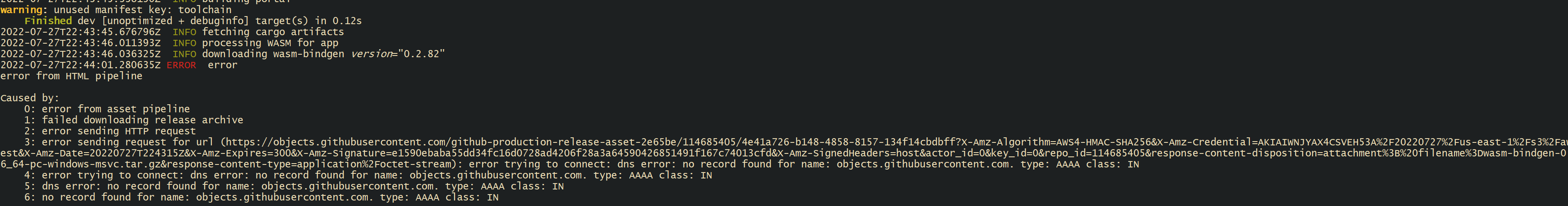 Dependency Fetch Fails Since 0 2 82 · Issue 3008 · Rustwasm Wasm Bindgen · Github