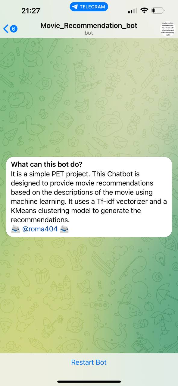 GitHub - Chepenkoroman/FilmsRecommendations: It is a simple PET project ...