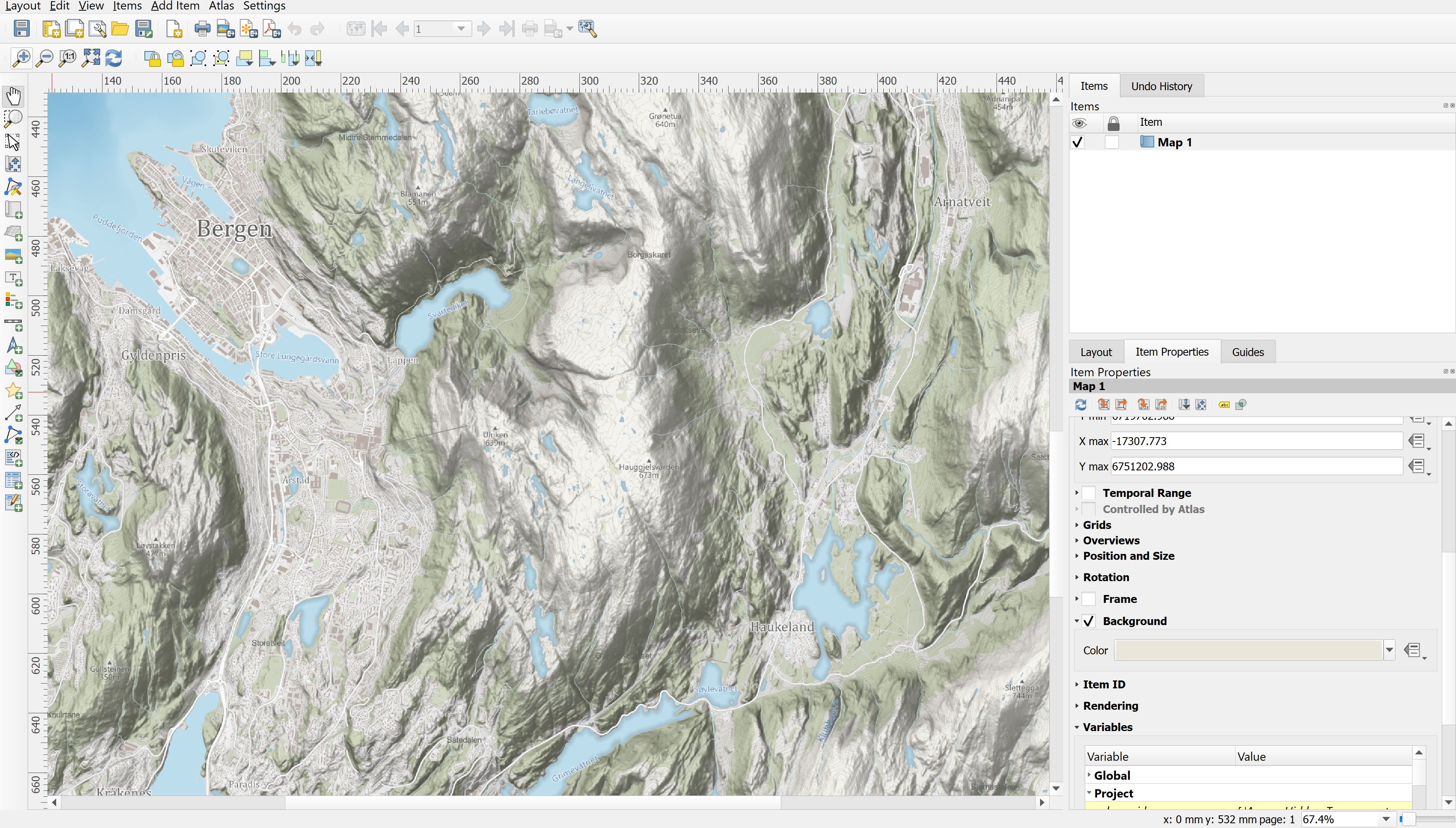 Background color in layout changes when a layer with label masks is ...