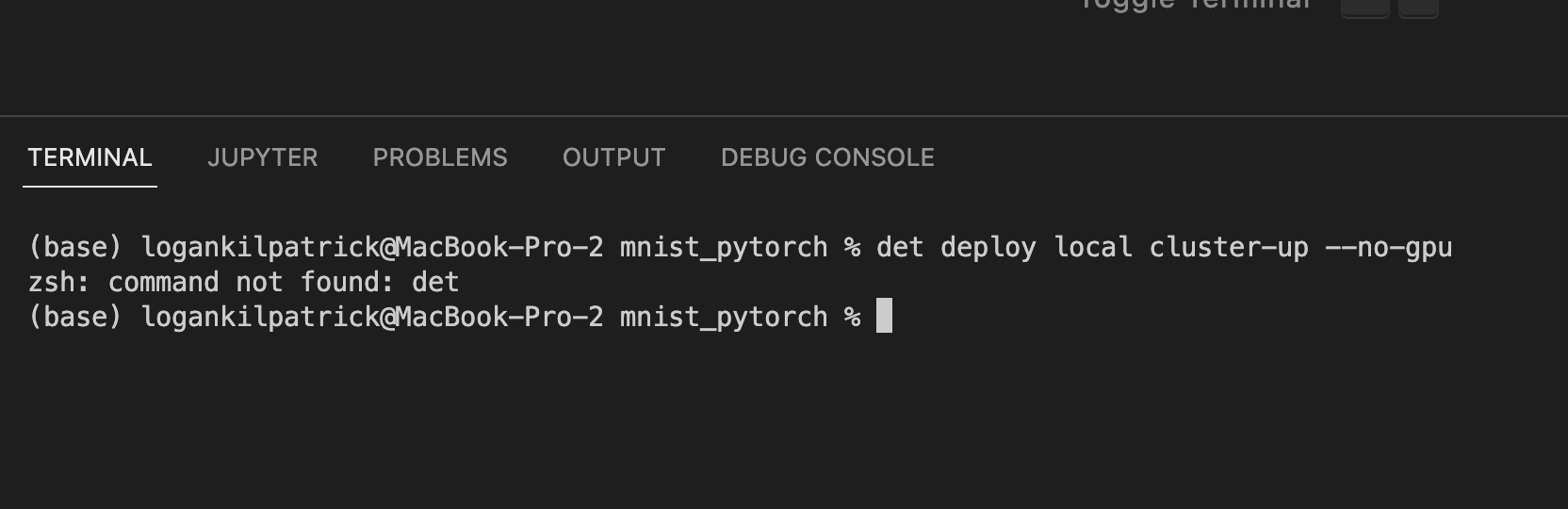 [bug] zsh: command not found: det · Issue #4928 · determined-ai/determined · GitHub