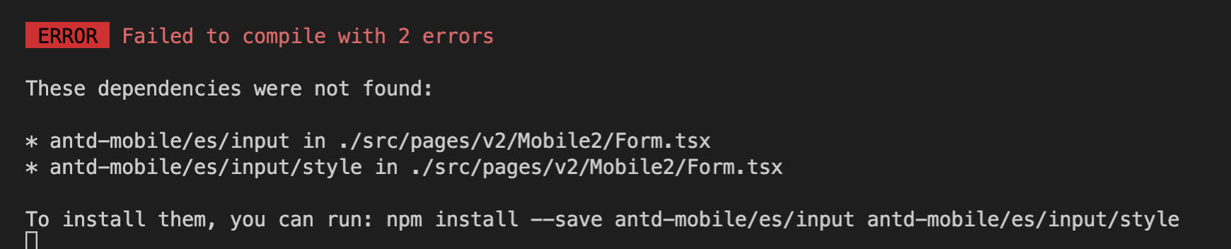 升级antd-mobile至v5引用组件运行项目报错 · Issue #5334 · ant-design/ant-design-mobile ...