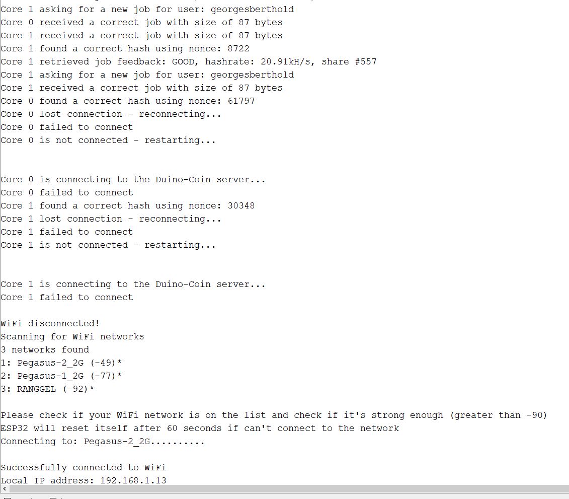 Esp32 Lost Connection And Didn T Receive Feedback · Issue 1359 · Revoxhere Duino Coin · Github