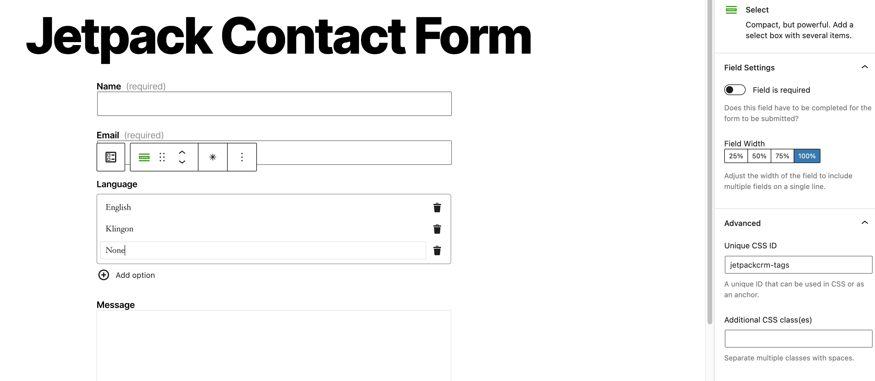 Enhancement Make It Easier For Jetpack Crm Tags To Be Added On A Jetpack Contact Form · Issue 9470