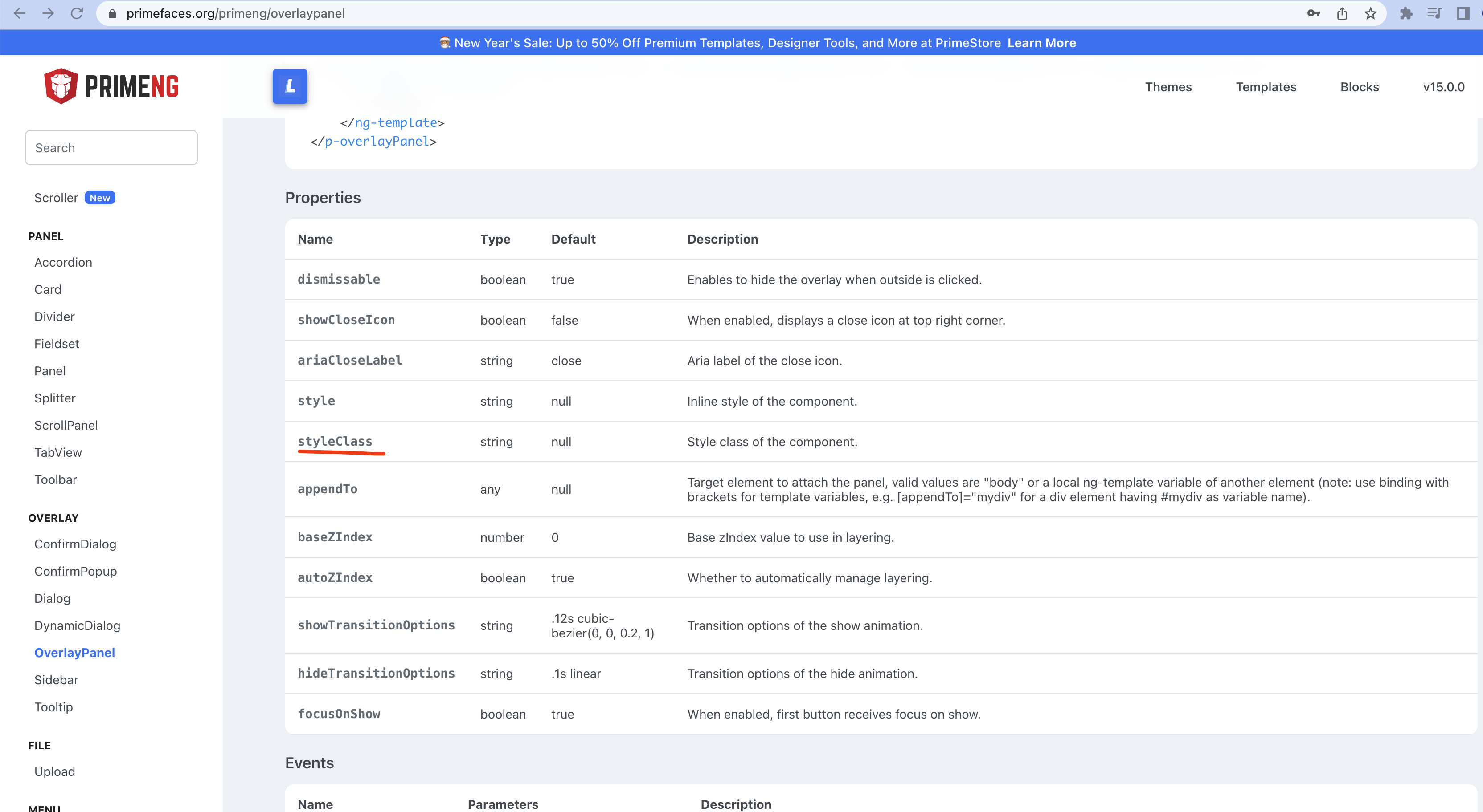 Overlaypanel Add The `panelstyleclass` Property · Issue 12466