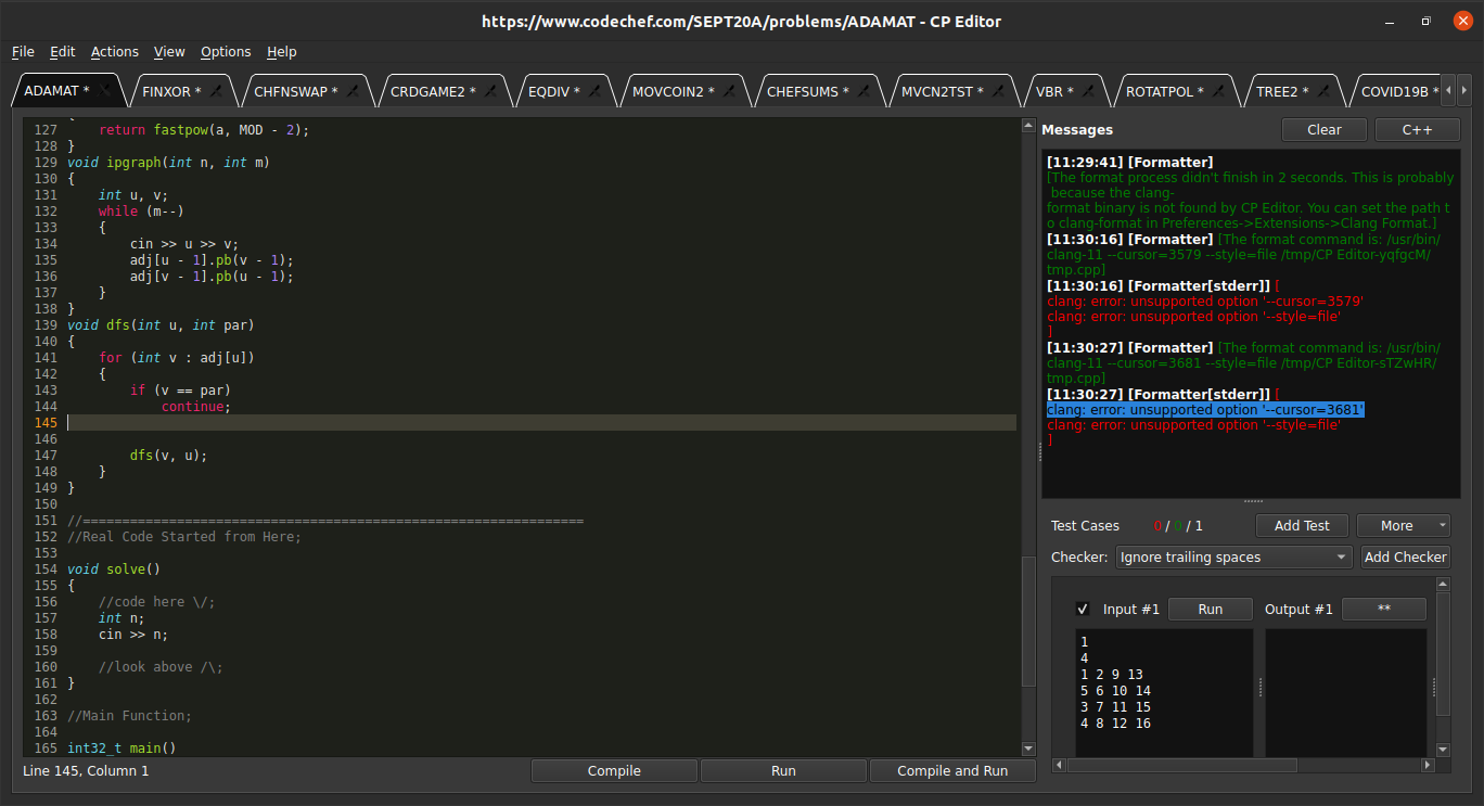 indent format doest not work in cpp as clicking return(enter) an how to install clang format ...