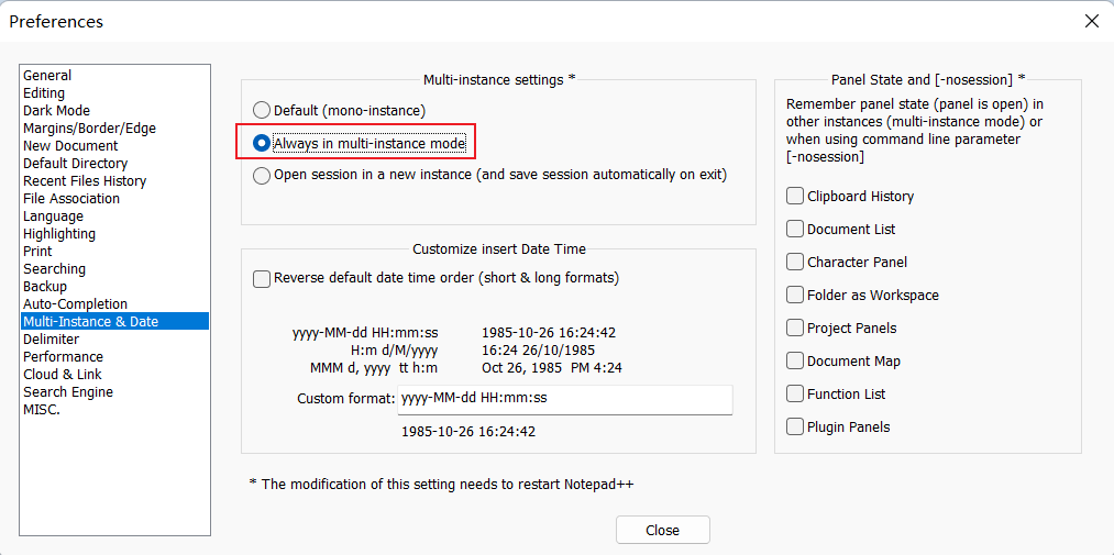 Npp852 Multi Instance Setting Cannot Work · Issue 13504 · Notepad Plus Plusnotepad Plus 1198