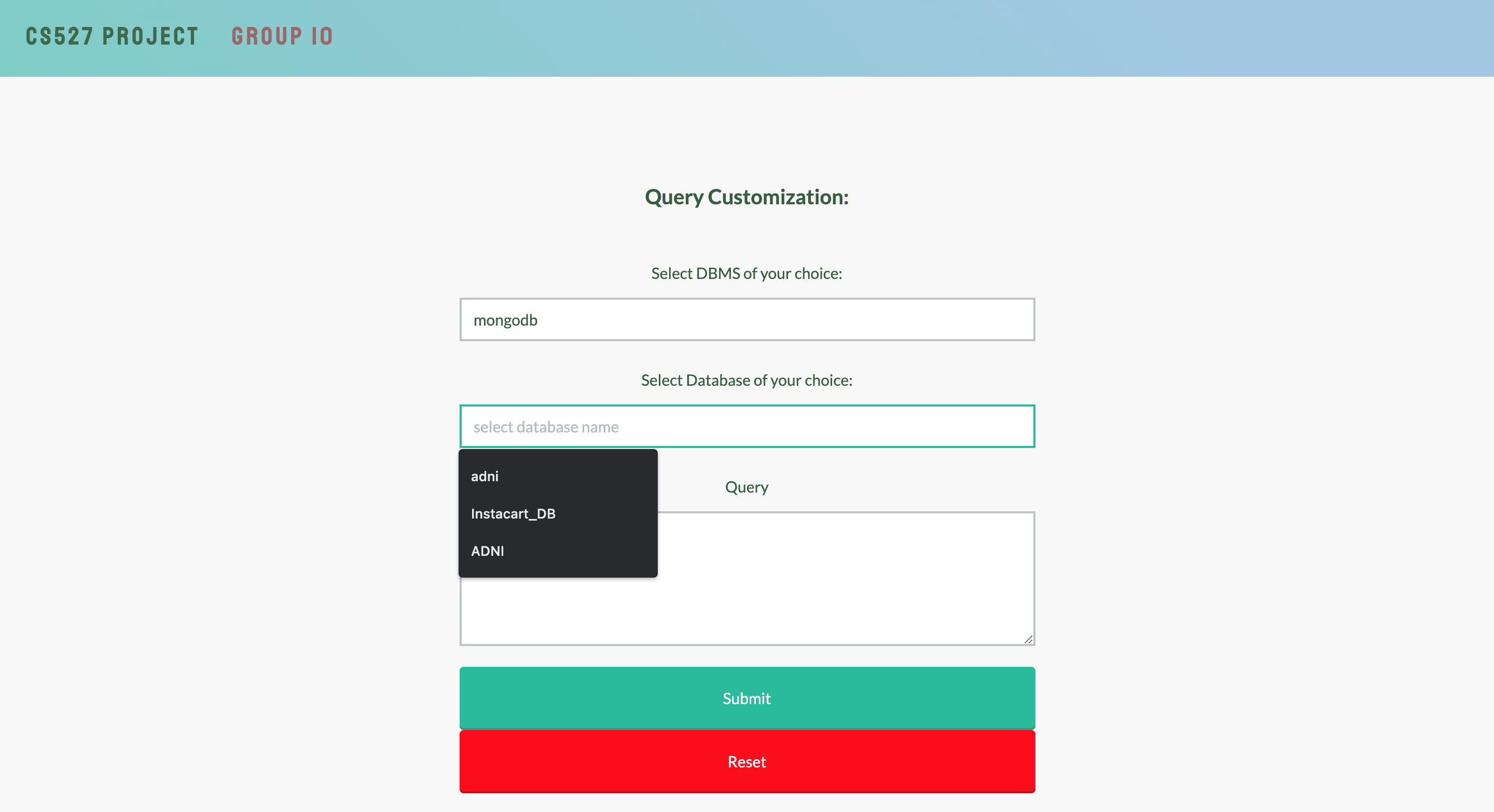 GitHub - neelkanthpoosa/QueryCustomizationTool: Application for SQL ...