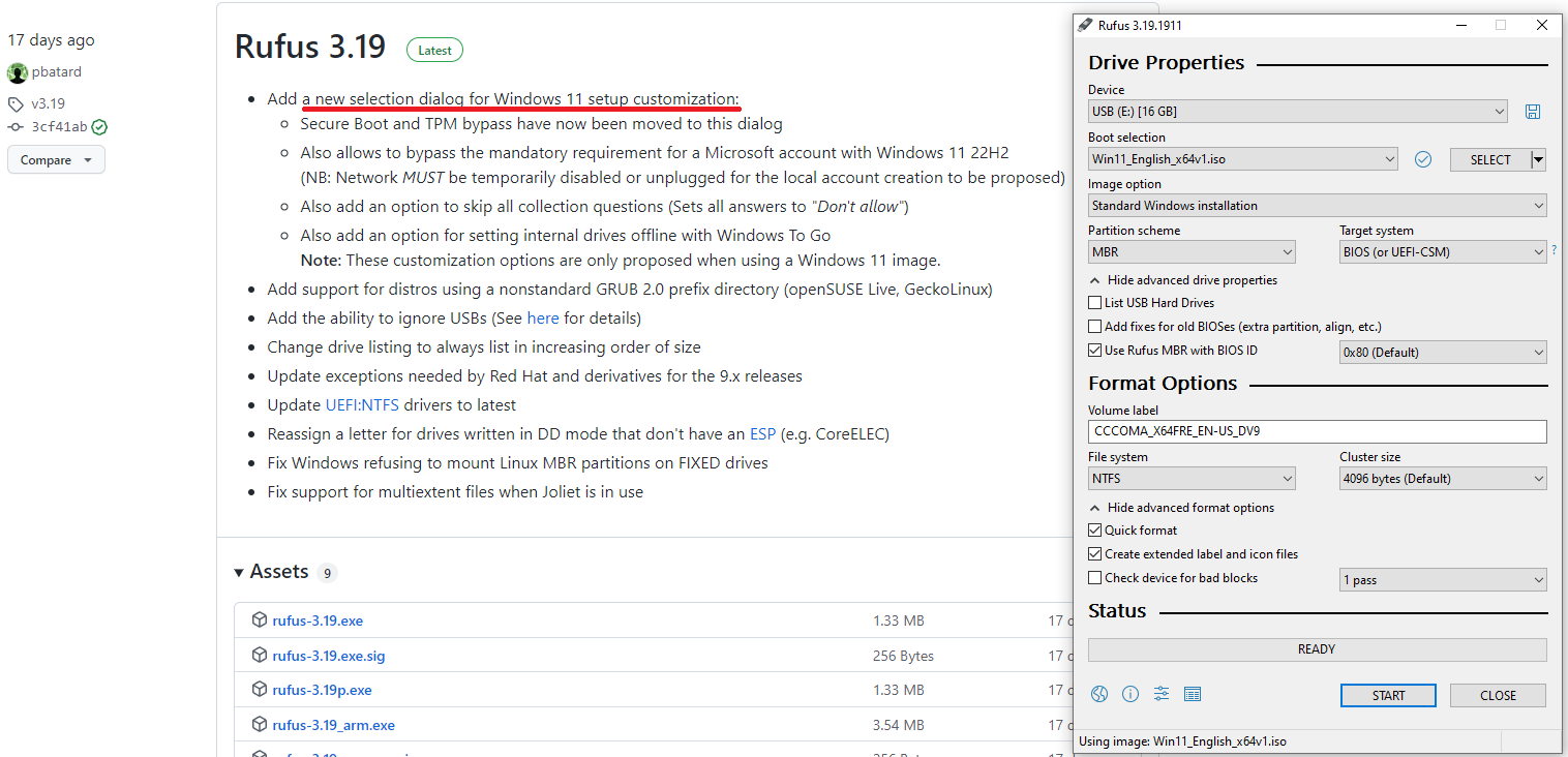 New selection dialog for Windows 11 · Issue #1986 · pbatard/rufus · GitHub