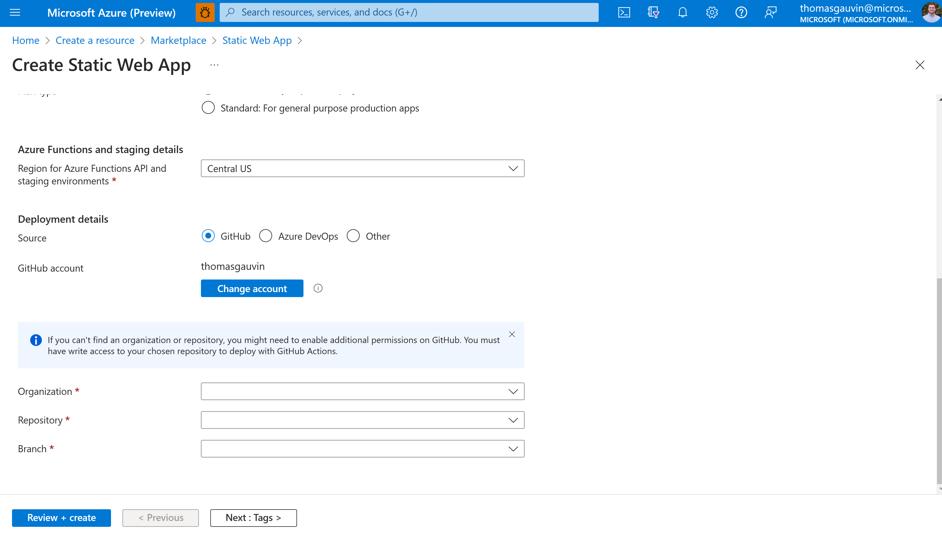 Static Web App Build Details section missing in Azure Portal · Issue #1095 · Azure/static-web ...