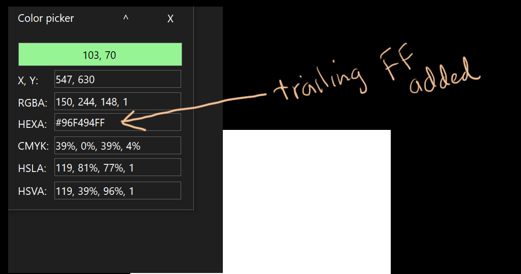 Color Picker (K): A hexadecimal color is created, but 2 characters too many · Issue #1142 ...