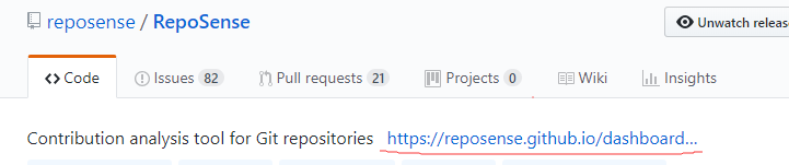 Update the link in the description of Repo Sense · Issue #630 · reposense/RepoSense · GitHub