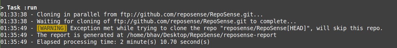 RepoLocation: ftp protocol is accepted in repo url · Issue #1190 · reposense/RepoSense · GitHub