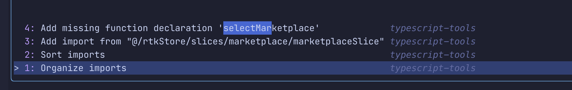 Organize Imports Code Actions Are Present When Other Actions Are · Issue 27 · Pmiziotypescript