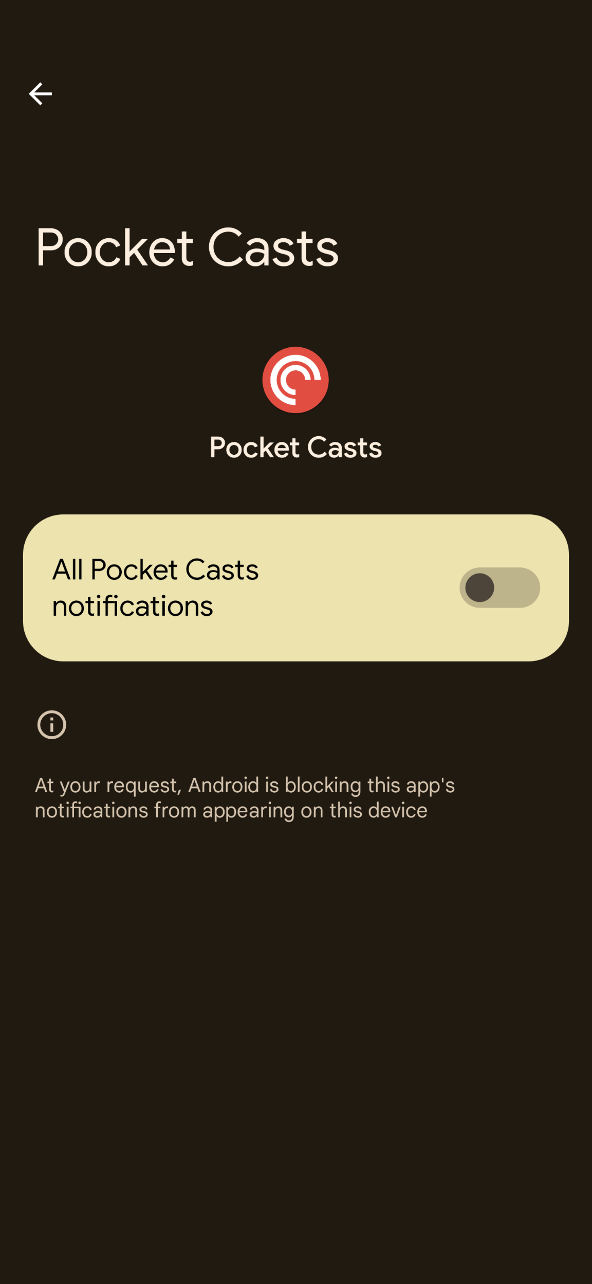 Toggle for Notifications Disabled in v7.24-rc-4 · Issue #430 · Automattic/pocket-casts-android ...
