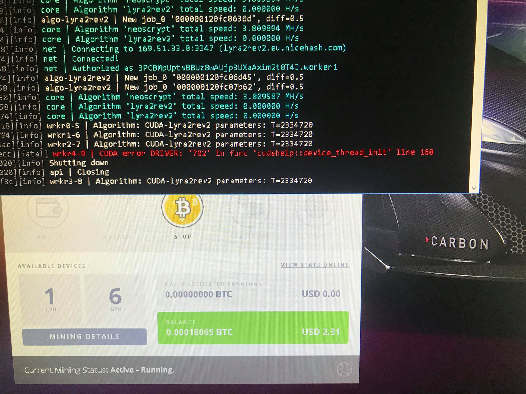 nicehash(2.0.1.8) crushing and some time is rebooting the rig · Issue #1435 · nicehash ...
