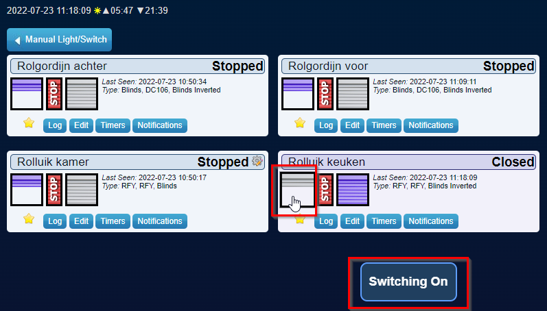 Issue with blinds (DC106 and RFY) since beta 14414 and 14420 · Issue ...