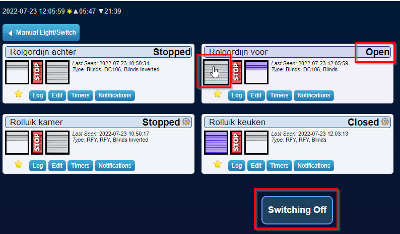 Issue with blinds (DC106 and RFY) since beta 14414 and 14420 · Issue ...