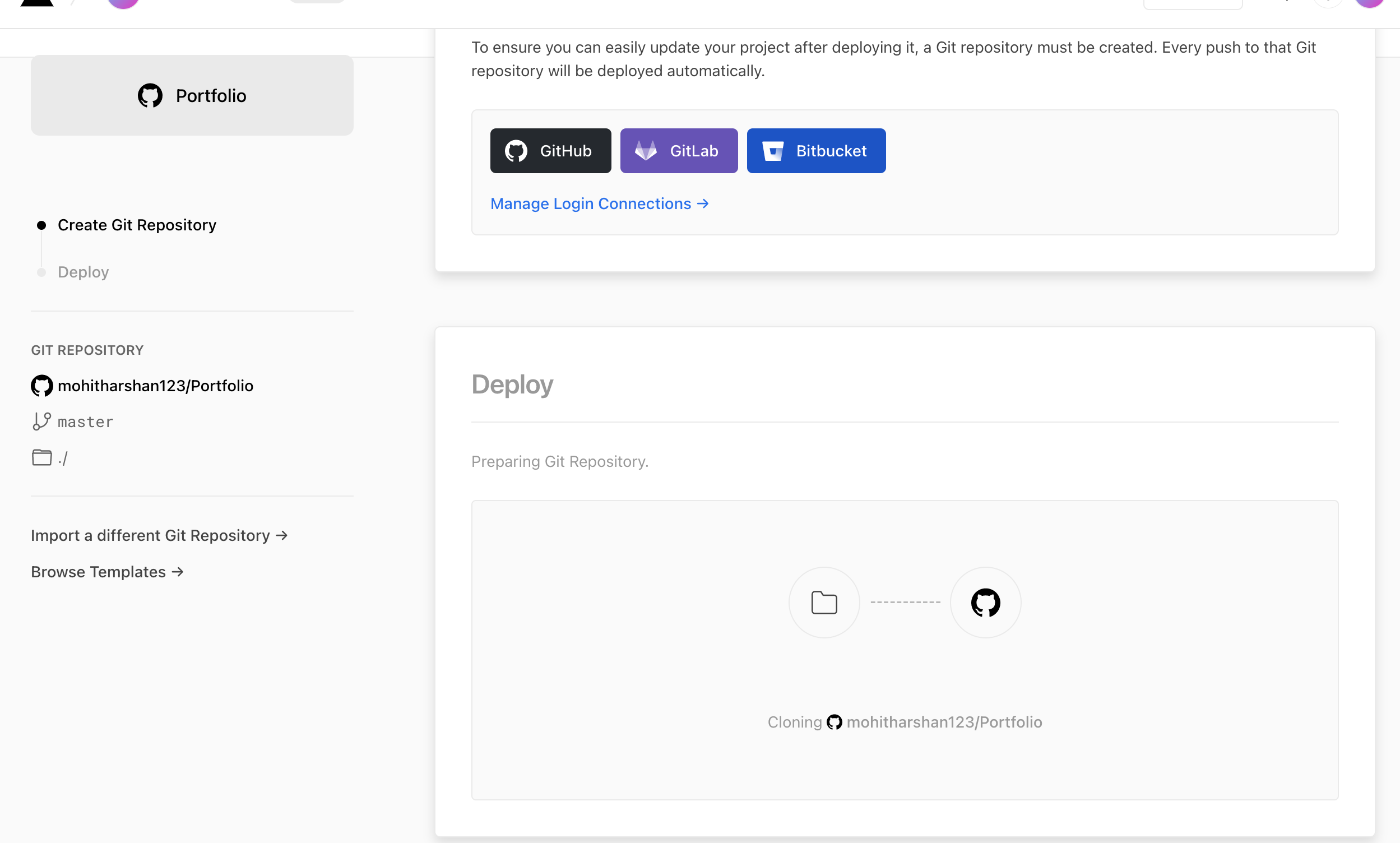 Vercel deploy with deploy button stuck at cloning repo. · vercel community · Discussion #2330 ...