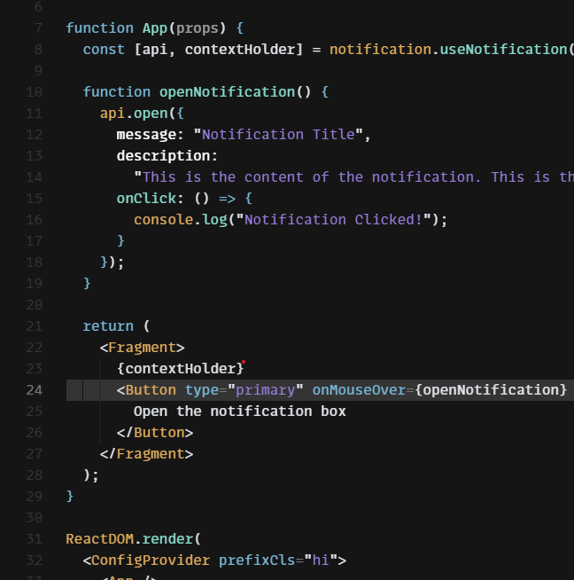 notification not respecting prefixCls from ConfigProvider · Issue #21119 · ant-design/ant-design ...