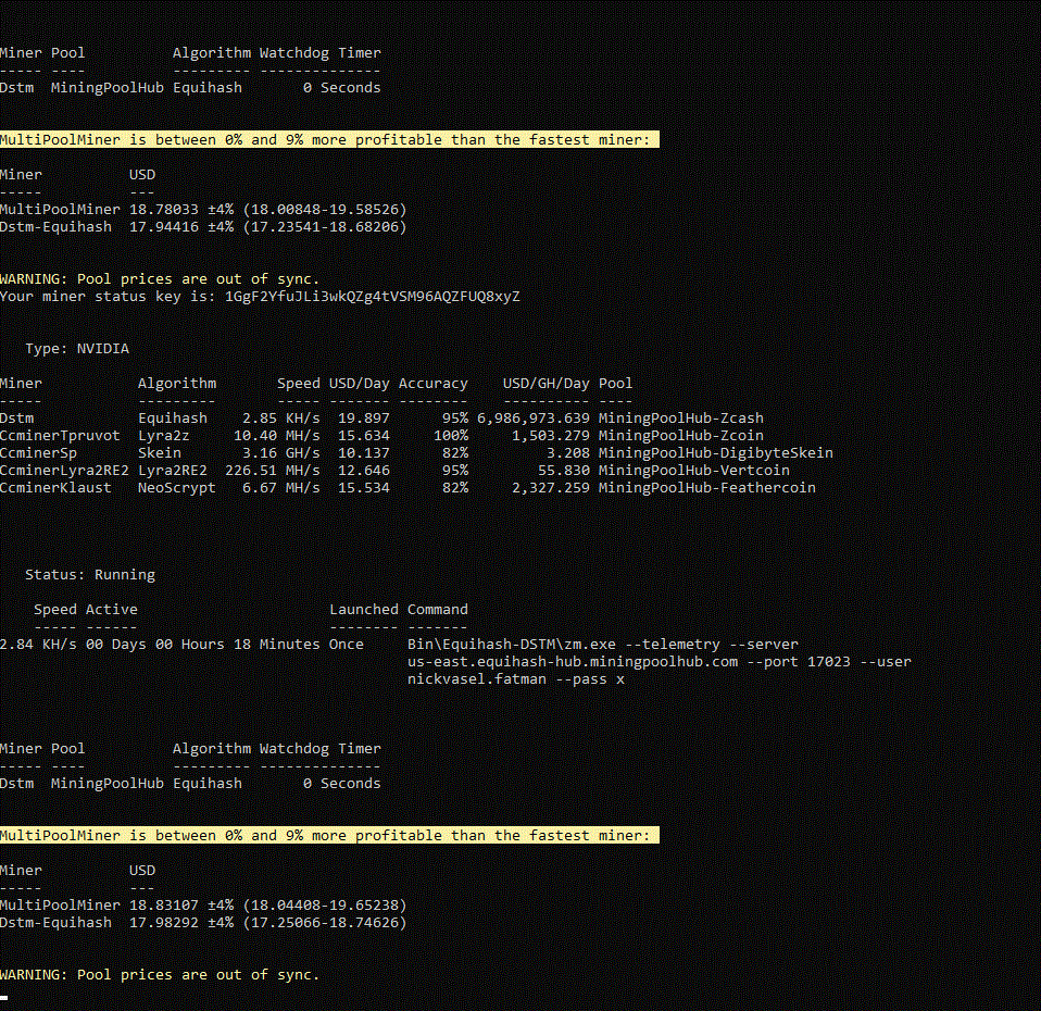 Warning Pool Prices Are Out Of Sync · Issue 1260 · Multipoolminer Multipoolminer · Github