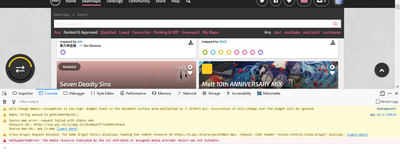 NotSupportedError: The media resource indicated by the src attribute or ...