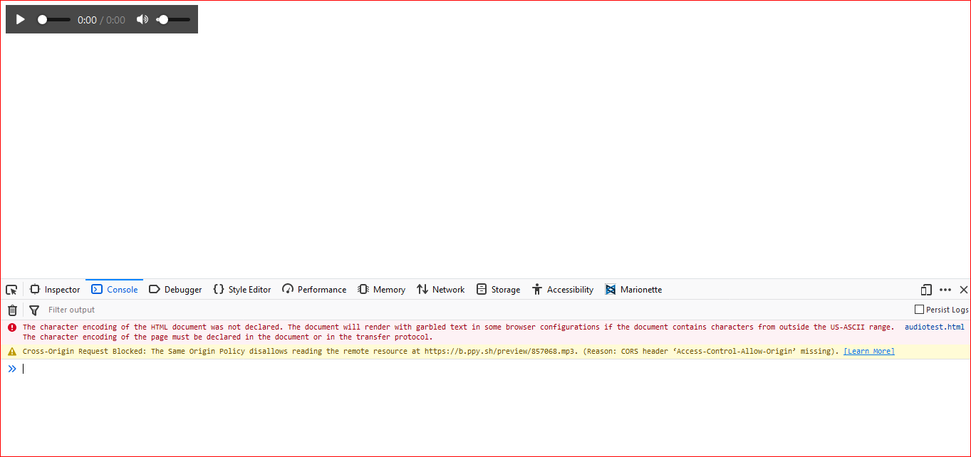NotSupportedError: The media resource indicated by the src attribute or ...