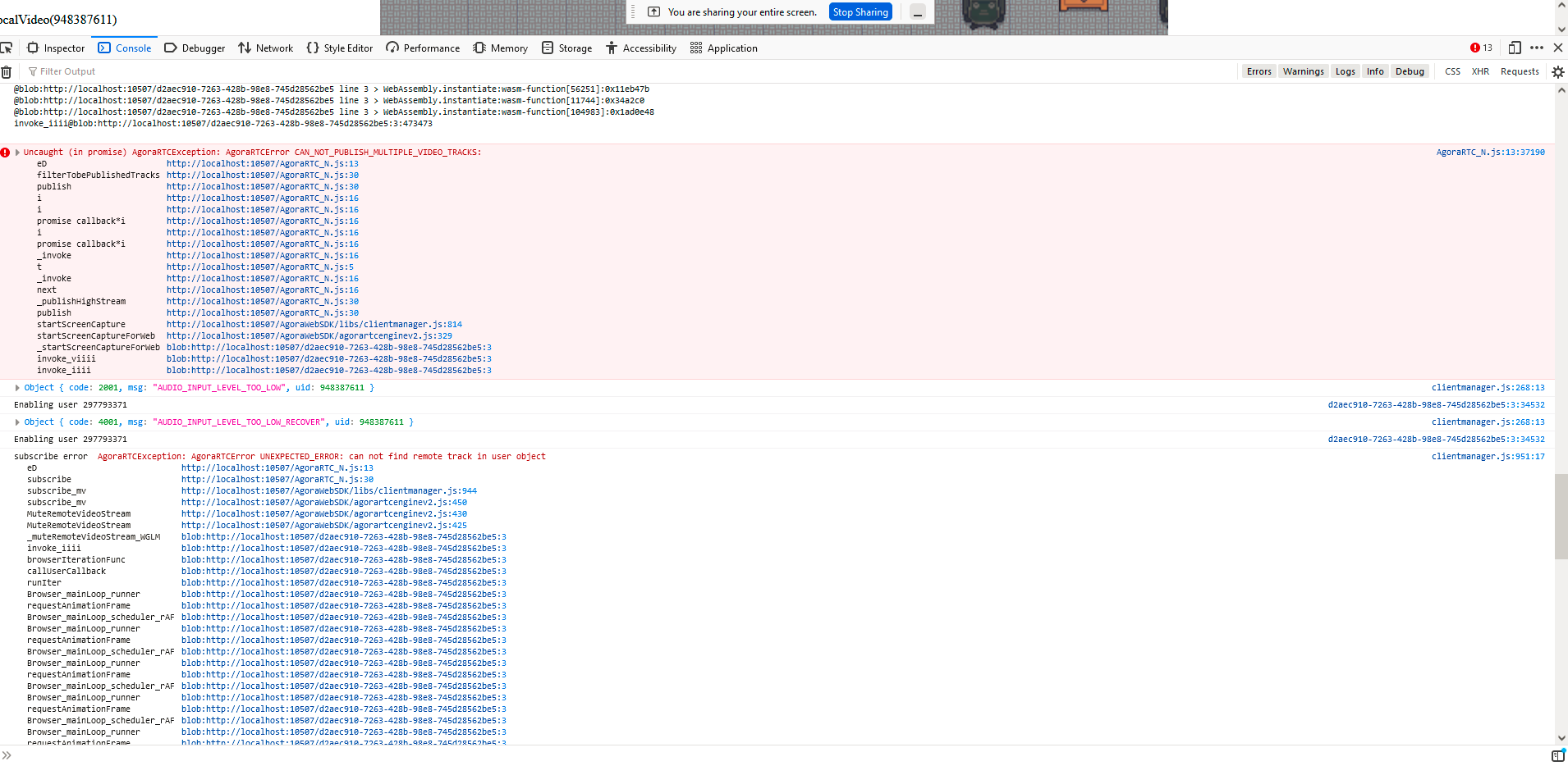 Bug Cannotpublishmultiplevideotracks Error On Toggle From Camera To Screen Share · Issue 