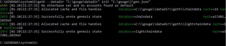 Geth private blockchain - error: signal arrived during external code execution (unable to launch ...