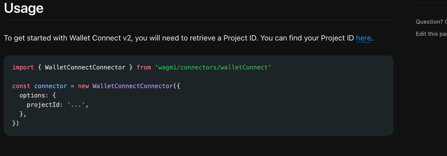 [bug] WC v2 no `projectId` passed · Issue #1100 · rainbow-me/rainbowkit · GitHub