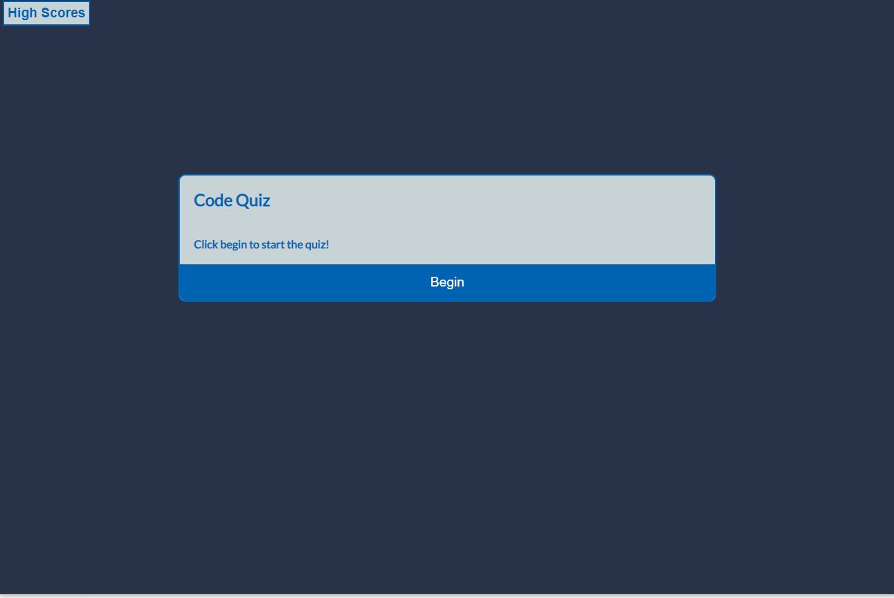 GitHub - mbenson025/code-quiz: Timer based JavaScript quiz